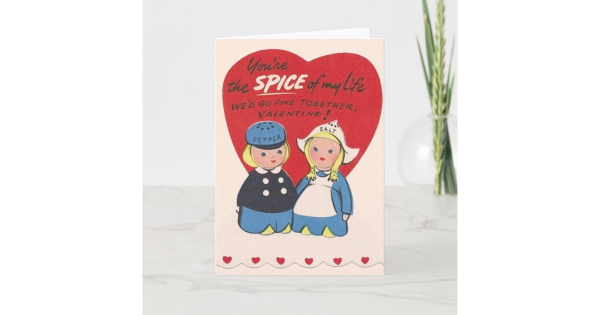 Retro Salt & Pepper Dutch Valentine's Day Card | Zazzle