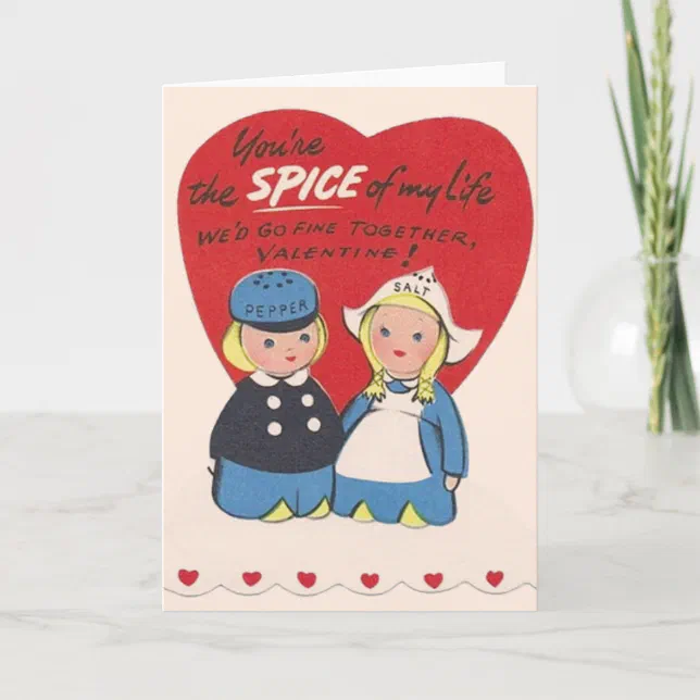 Retro Salt & Pepper Dutch Valentine's Day Card | Zazzle