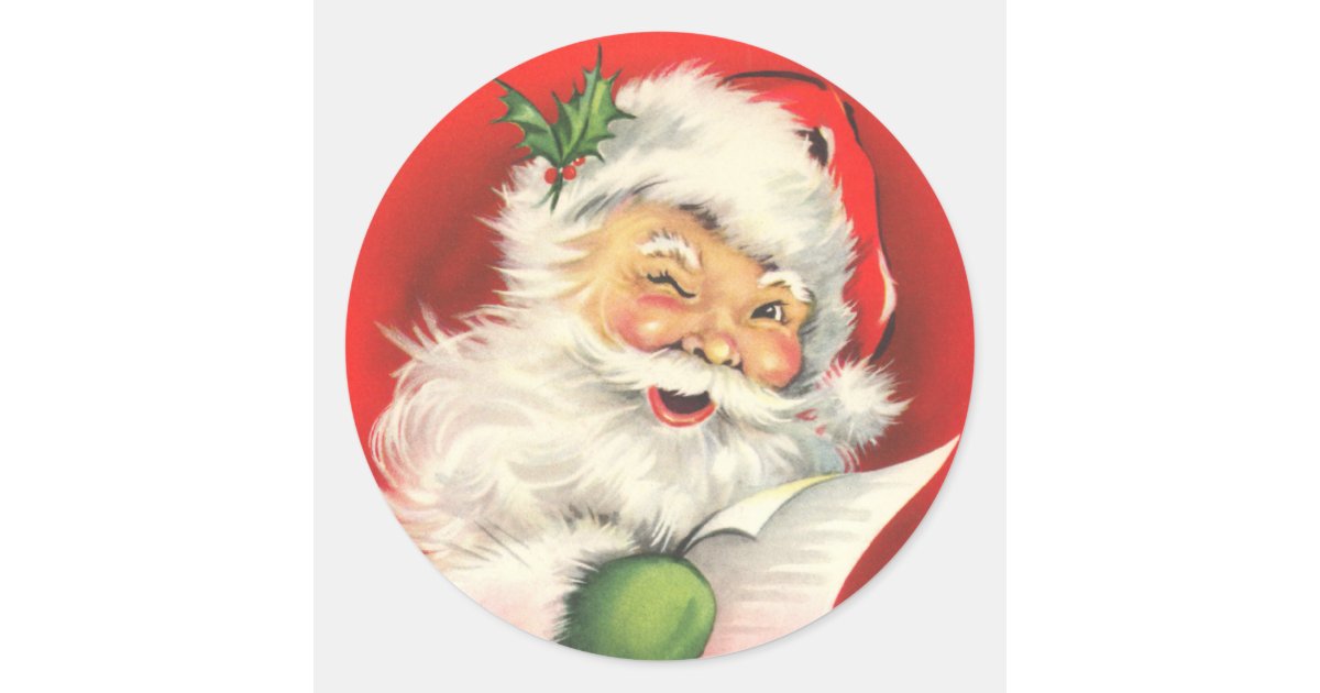 Retro Santa Claus stickers | Zazzle