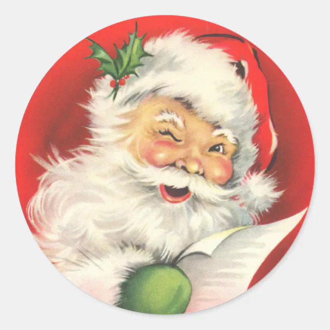 Retro Santa Claus stickers | Zazzle