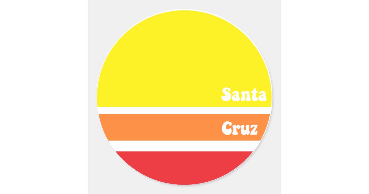 Retro Santa Cruz Sticker | Zazzle