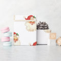 Retro Santa face Christmas wrapping paper | Zazzle