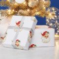 Retro Santa face Christmas wrapping paper | Zazzle