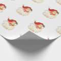 Retro Santa face Christmas wrapping paper | Zazzle
