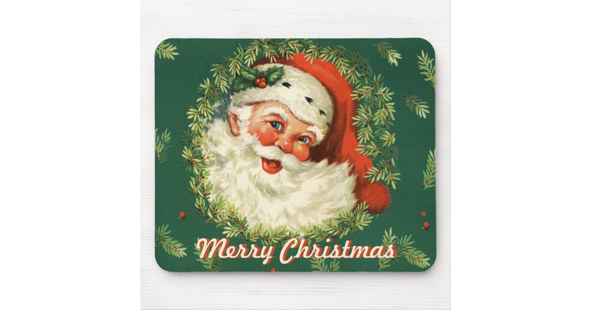 Retro Santa Mousepad | Zazzle