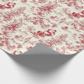 Retro Santa Vintage Red Christmas Tree Toile Wrap Wrapping Paper | Zazzle