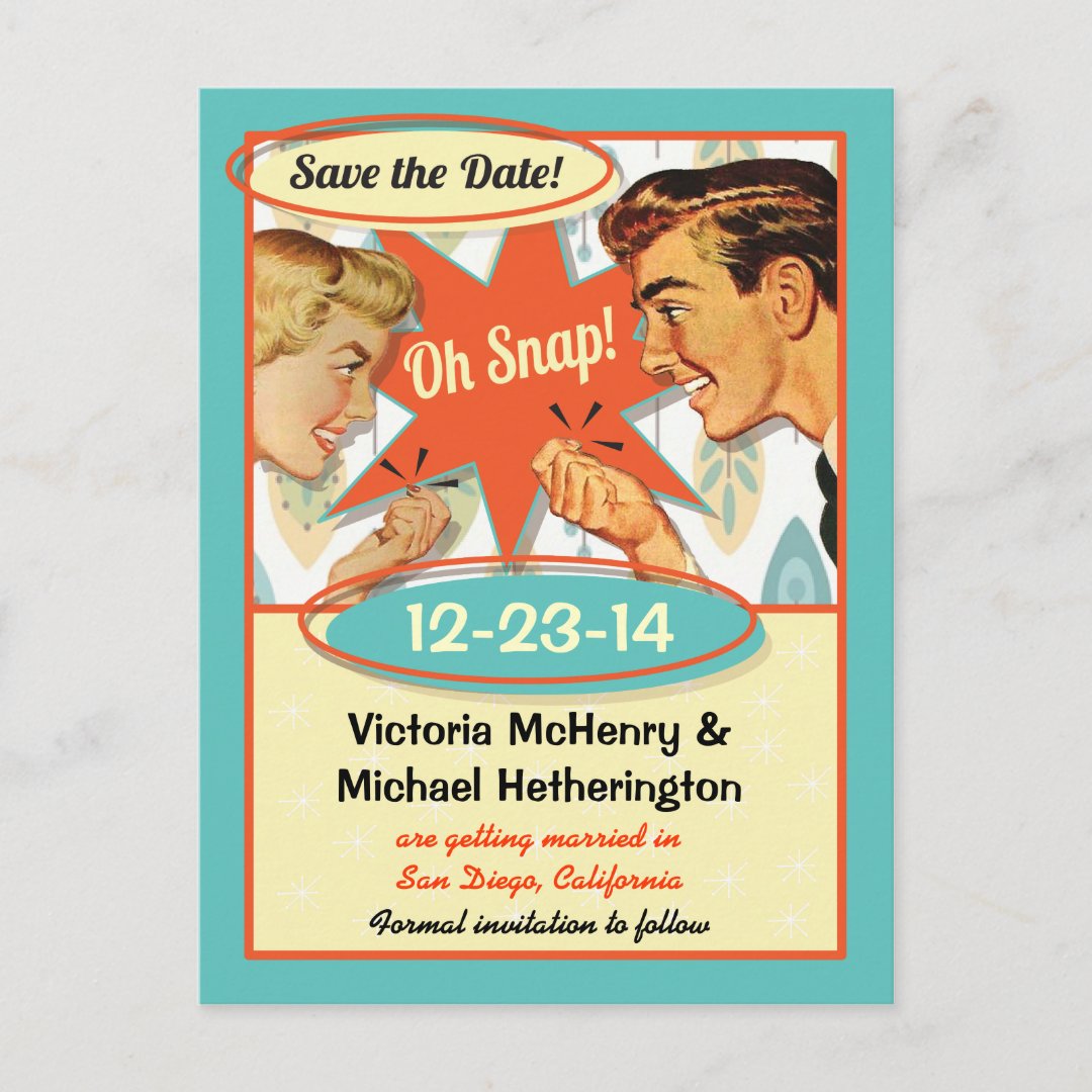 Retro Save the date Postcard | Zazzle
