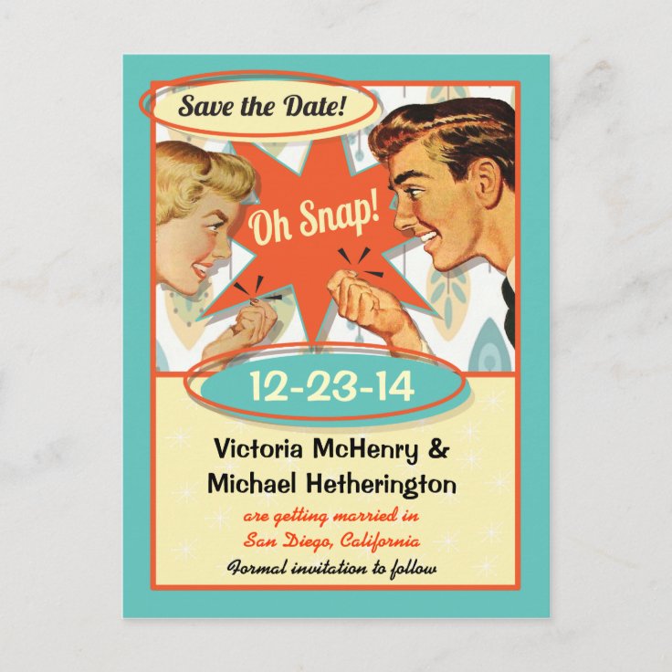 Retro Save the date Postcard | Zazzle