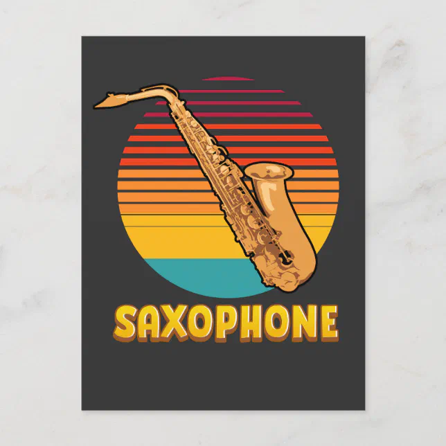 Retro Saxophone Postcard | Zazzle