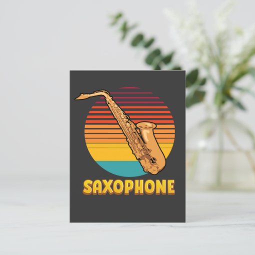 Retro Saxophone Postcard | Zazzle