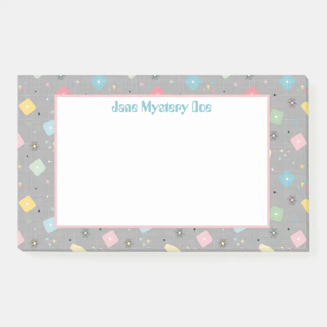 Retro Scattered Atomic Star Explosions Pattern Post-it Notes | Zazzle