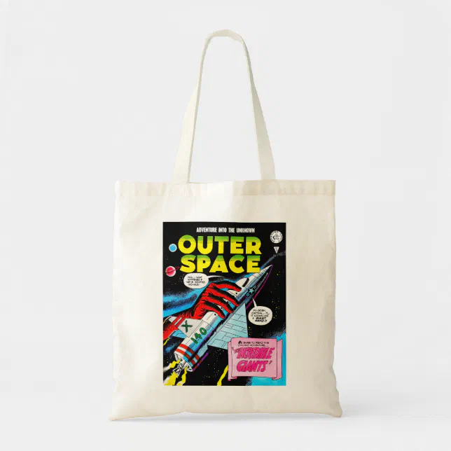 Retro Sci-Fi Adventure Outer Space Comics Cover T- Tote Bag | Zazzle