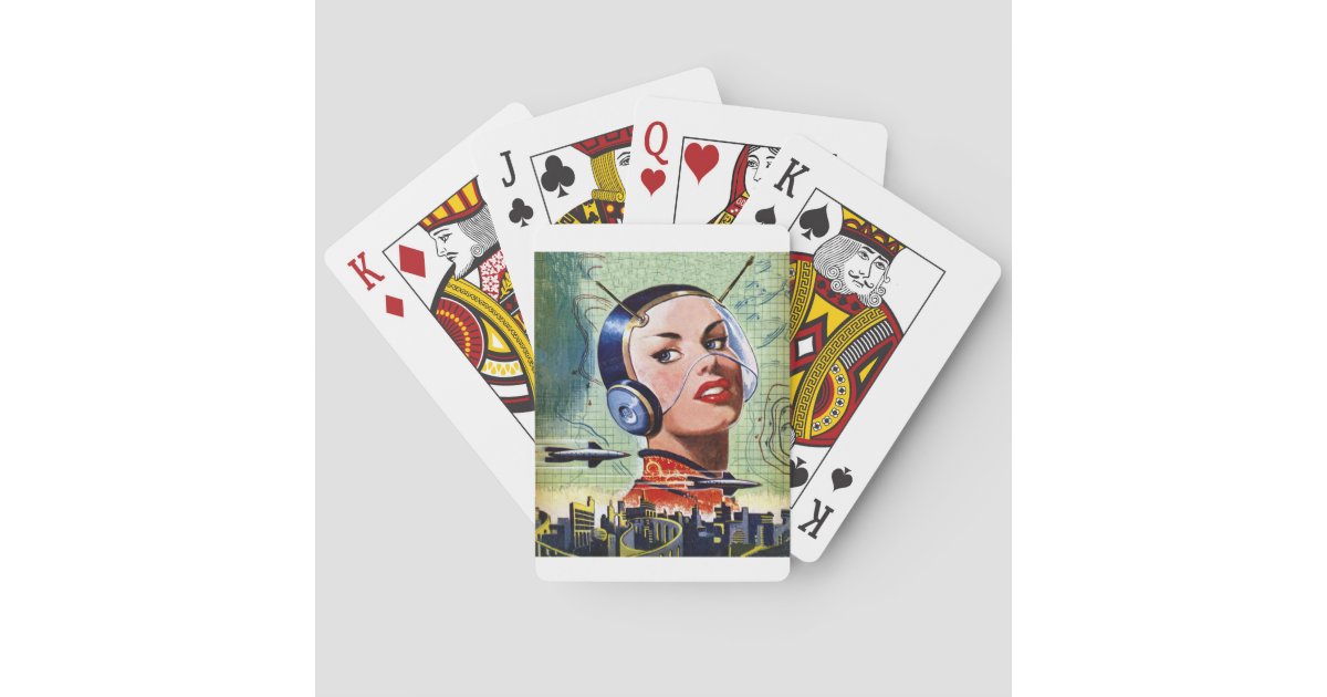 Retro Science Fiction Playing Cards | Zazzle
