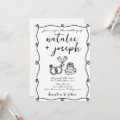 Retro Scribble Hand Drawn Written Unique Wedding Invitation | Zazzle