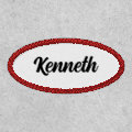 Retro Script Font Car Mechanic Staff Employee Name Patch | Zazzle