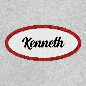 Retro Script Font Car Mechanic Staff Employee Name Patch | Zazzle
