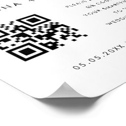 Retro Script QR Code Wedding Program Welcome Sign | Zazzle