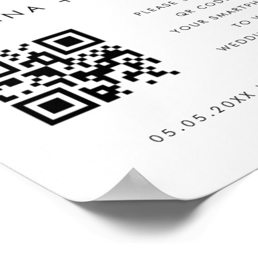 Retro Script QR Code Wedding Program Welcome Sign | Zazzle