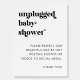 Retro Script Typography Unplugged Baby Shower Sign | Zazzle
