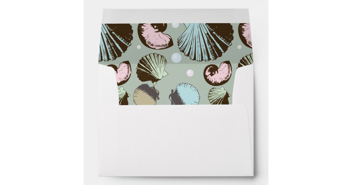 Retro Seashell Pattern Envelope | Zazzle