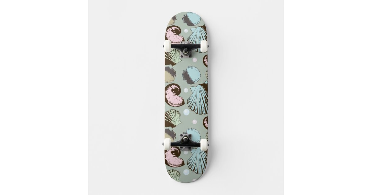 Retro Seashell Pattern Skateboard | Zazzle