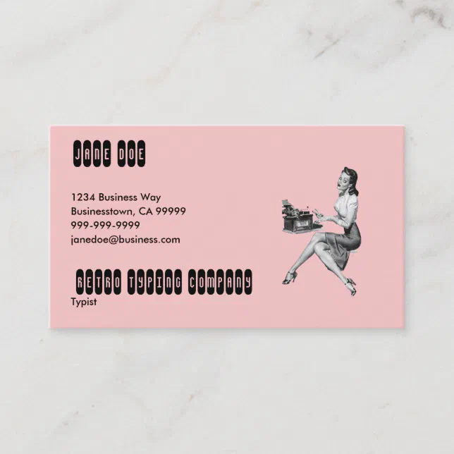 Retro Secretary Business Card | Zazzle