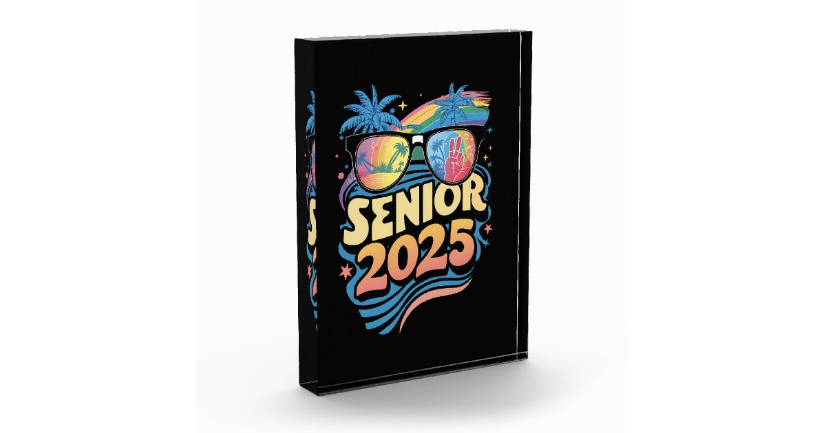 Retro Senior 2025 Class Of 2025 Graduation Photo Block | Zazzle