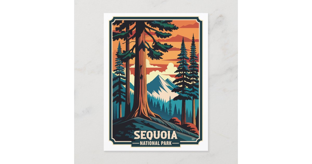 Retro Sequoia National Park Postcard | Zazzle