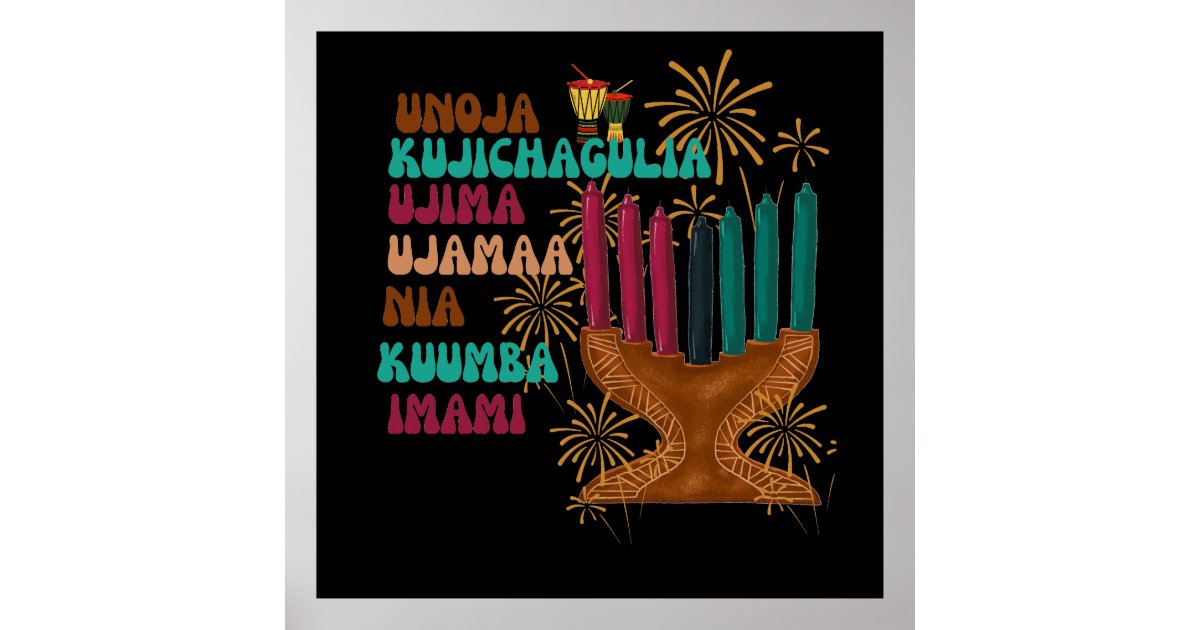 Retro seven principles of Kwanzaa Poster | Zazzle