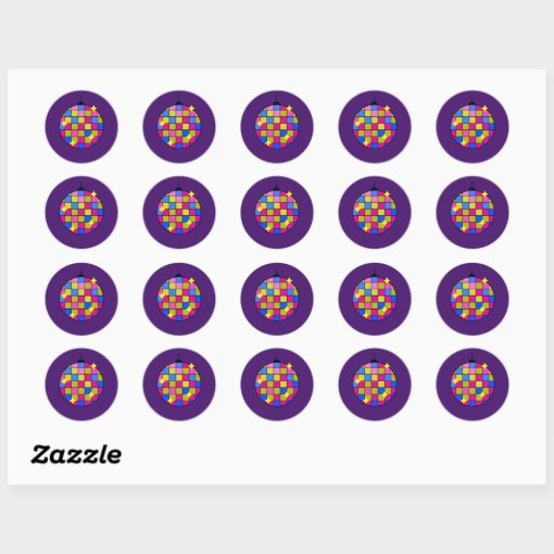Retro seventies disco party classic round sticker | Zazzle