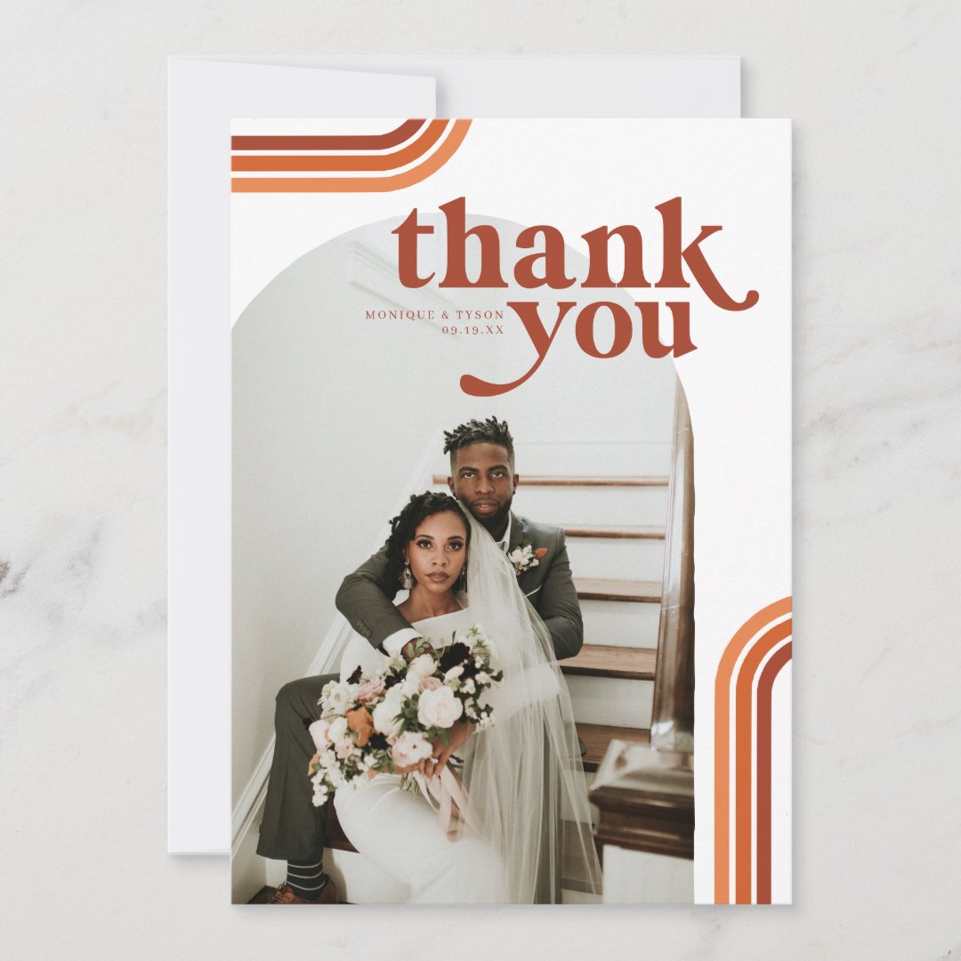 Retro Seventies | Photo Wedding Thank You | Zazzle