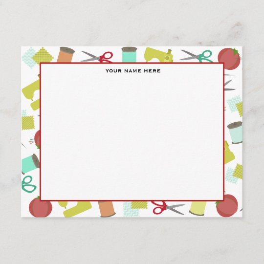 Retro Sewing Themed Flat Notecards | Zazzle.com