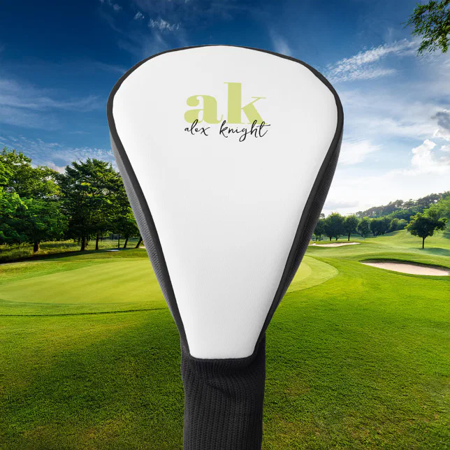 Retro Signature Monogram Golf Head Cover | Zazzle