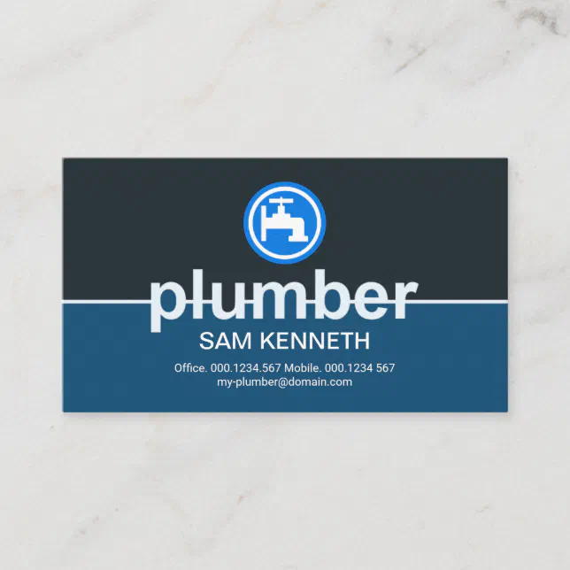 Retro Simple Plumber Signage Plumbing Contractor Business Card | Zazzle