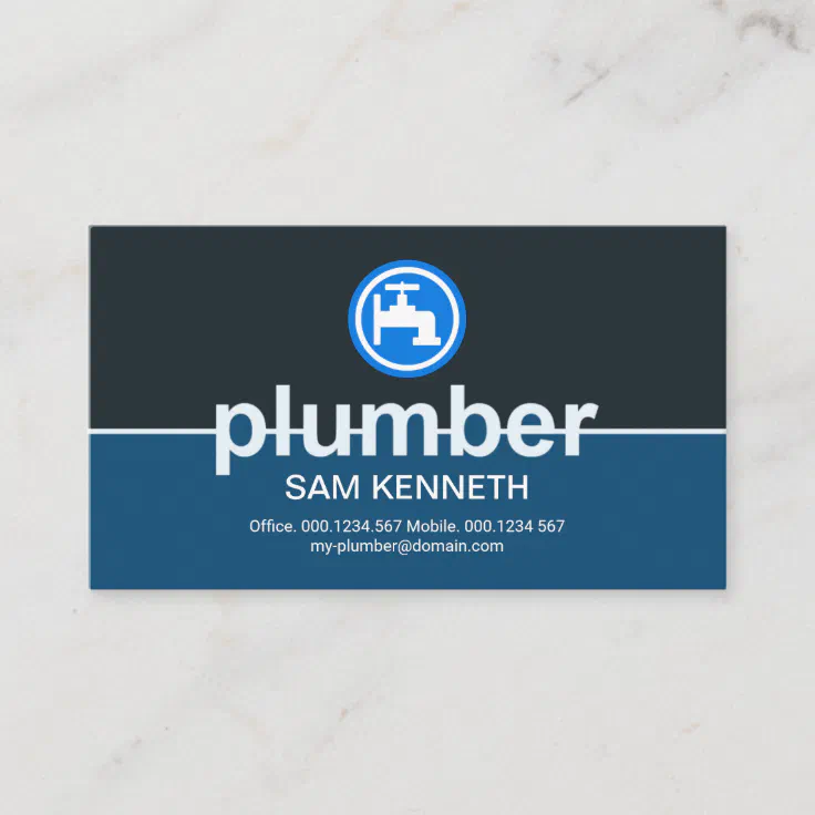 Retro Simple Plumber Signage Plumbing Contractor Business Card | Zazzle