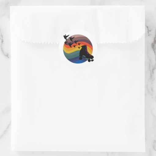 Retro Skate Free Classic Round Sticker | Zazzle
