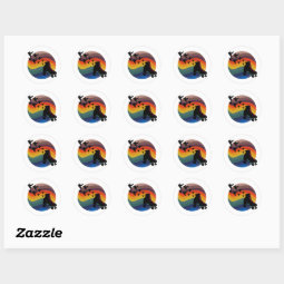 Retro Skate Free Classic Round Sticker | Zazzle
