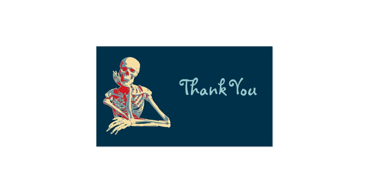 Retro Skeleton Thank You Business Card | Zazzle
