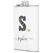 Retro Sketch Monogram Letter S, Flask | Zazzle