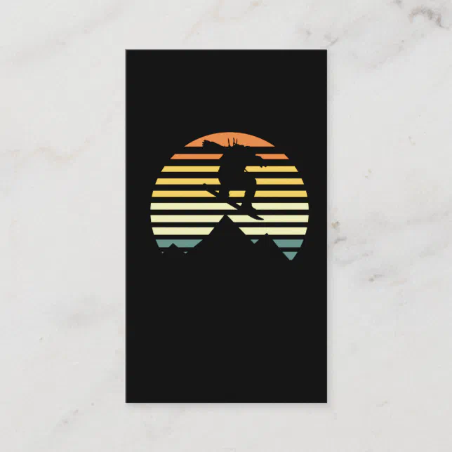 Retro Snowboarding Freestyle Jump Mountains Business Card | Zazzle