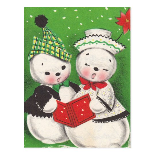 Retro Snowman Postcard | Zazzle.com