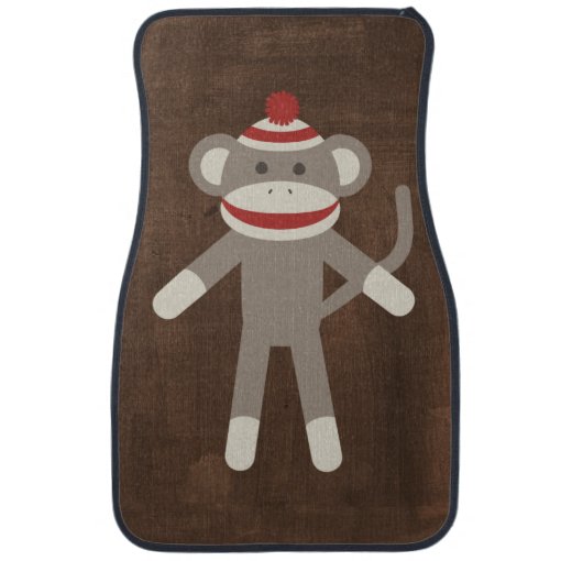 Retro Sock Monkey Car Floor Mat | Zazzle