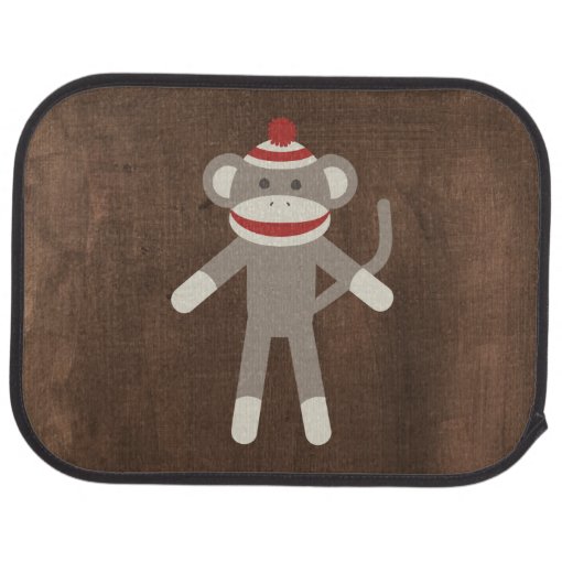Retro Sock Monkey Car Floor Mat | Zazzle