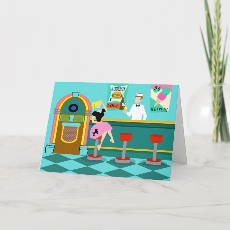 Retro Soda Fountain Greeting Card | Zazzle