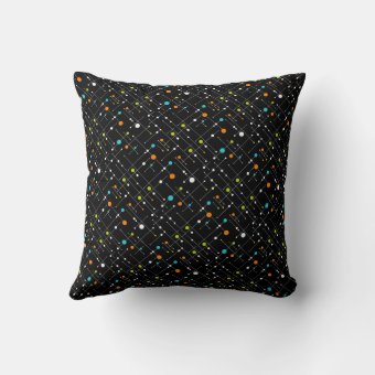 Retro Space Age Atomic Design Throw Pillow | Zazzle