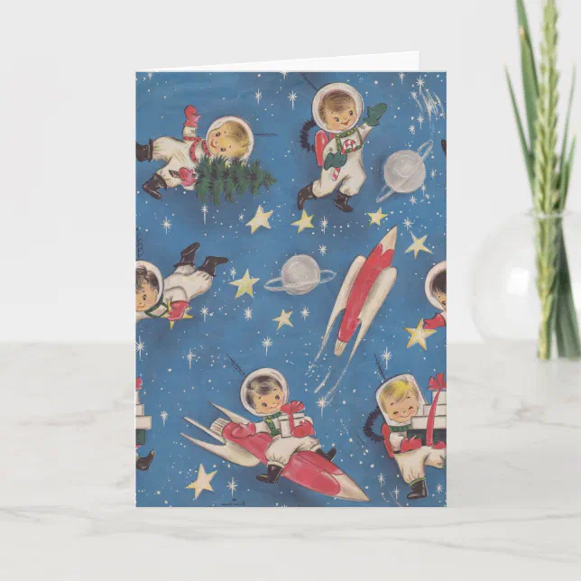 Retro Space-Age Christmas Card | Zazzle