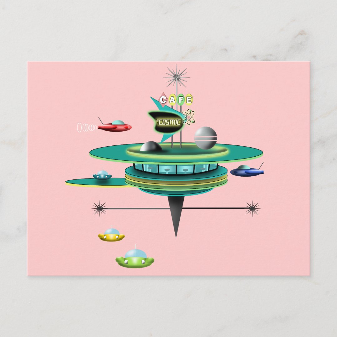 Retro Space Diner Postcard | Zazzle