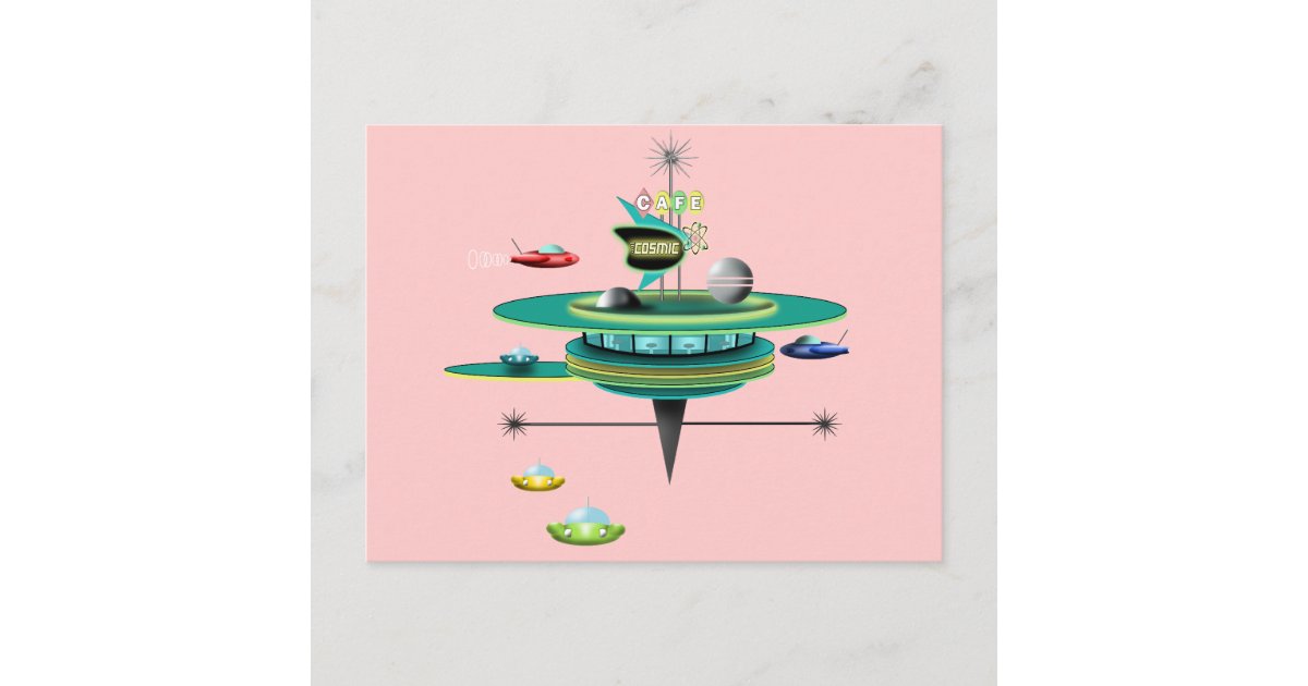 Retro Space Diner Postcard | Zazzle