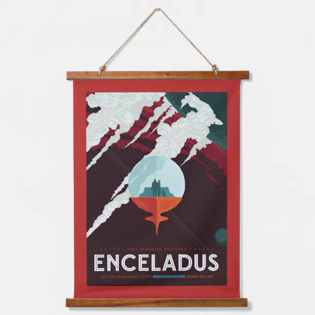 Retro Space Poster-Cassini Mission To Saturn Hanging Tapestry | Zazzle