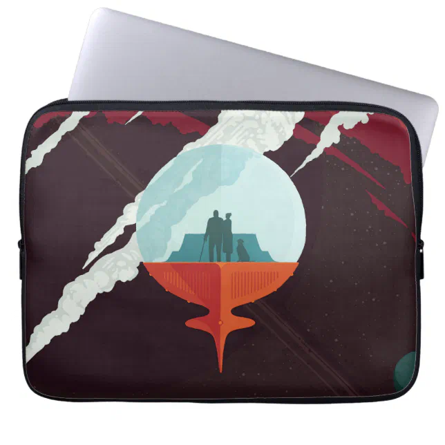 Retro Space Poster-Cassini Mission To Saturn Laptop Sleeve | Zazzle